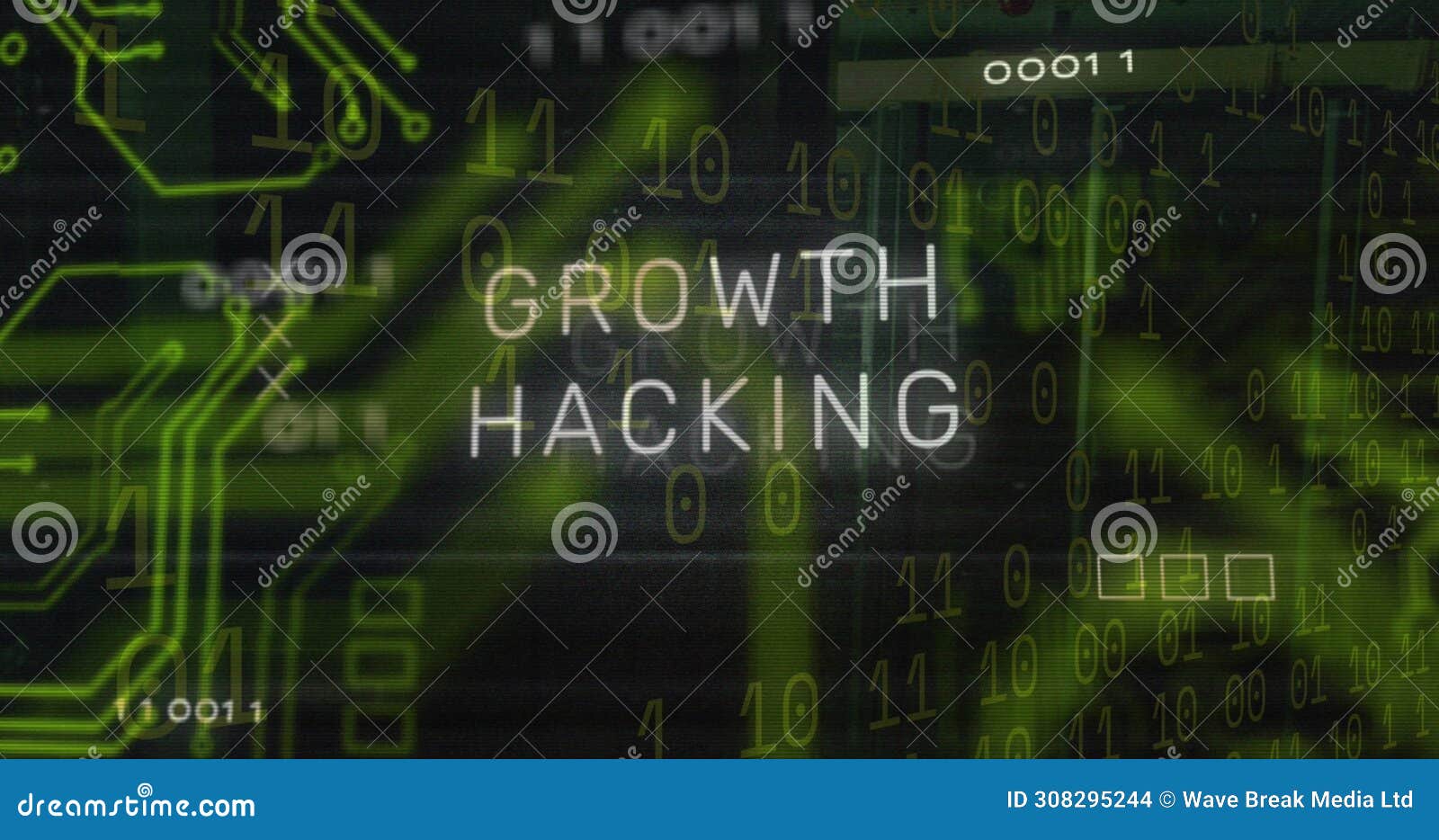 Growth Hacking Text and Microprocessor Connections Against Binary Coding Data Processing Stock ...