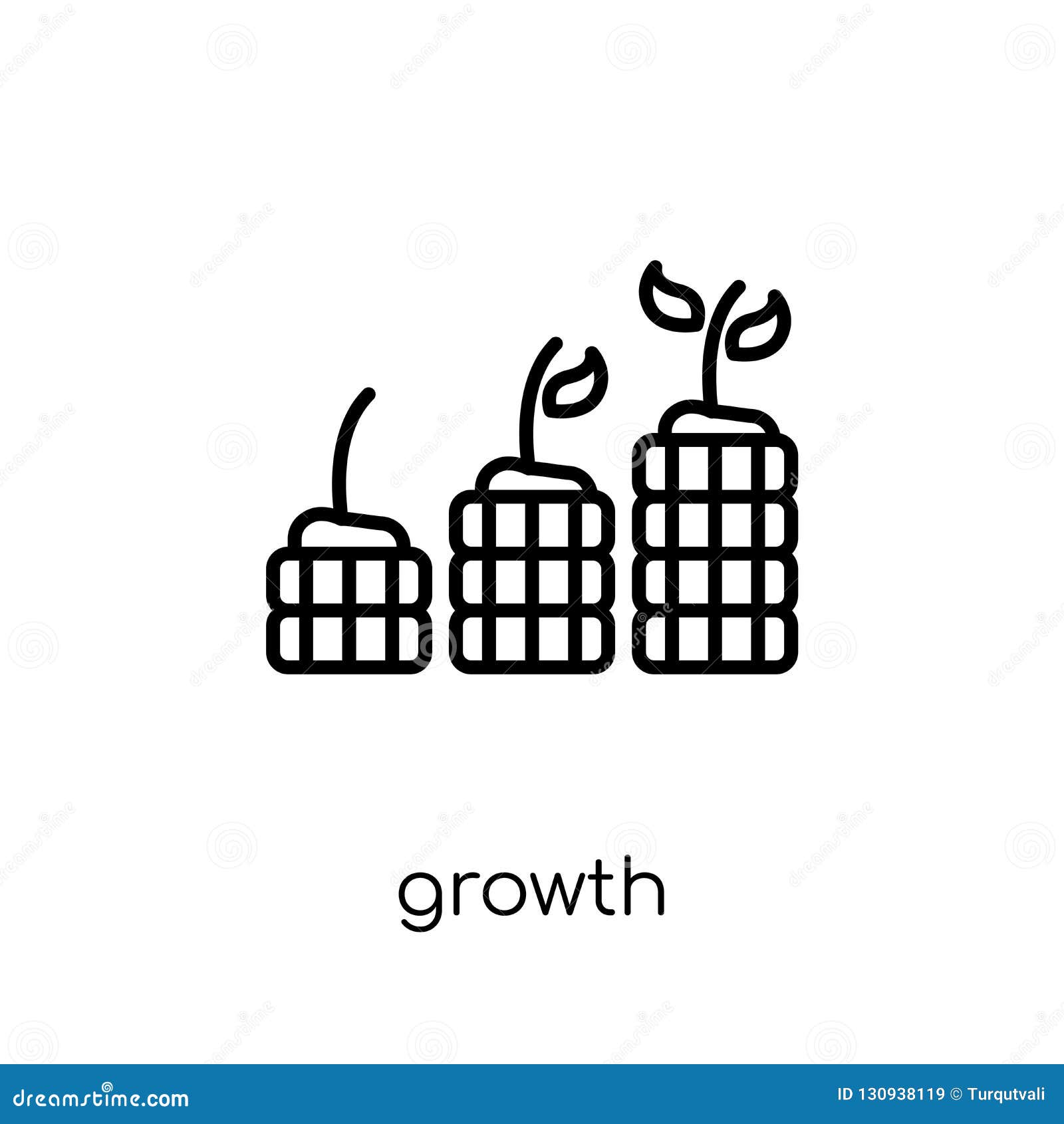Growth Icon. Trendy Modern Flat Linear Vector Growth Icon on White ...