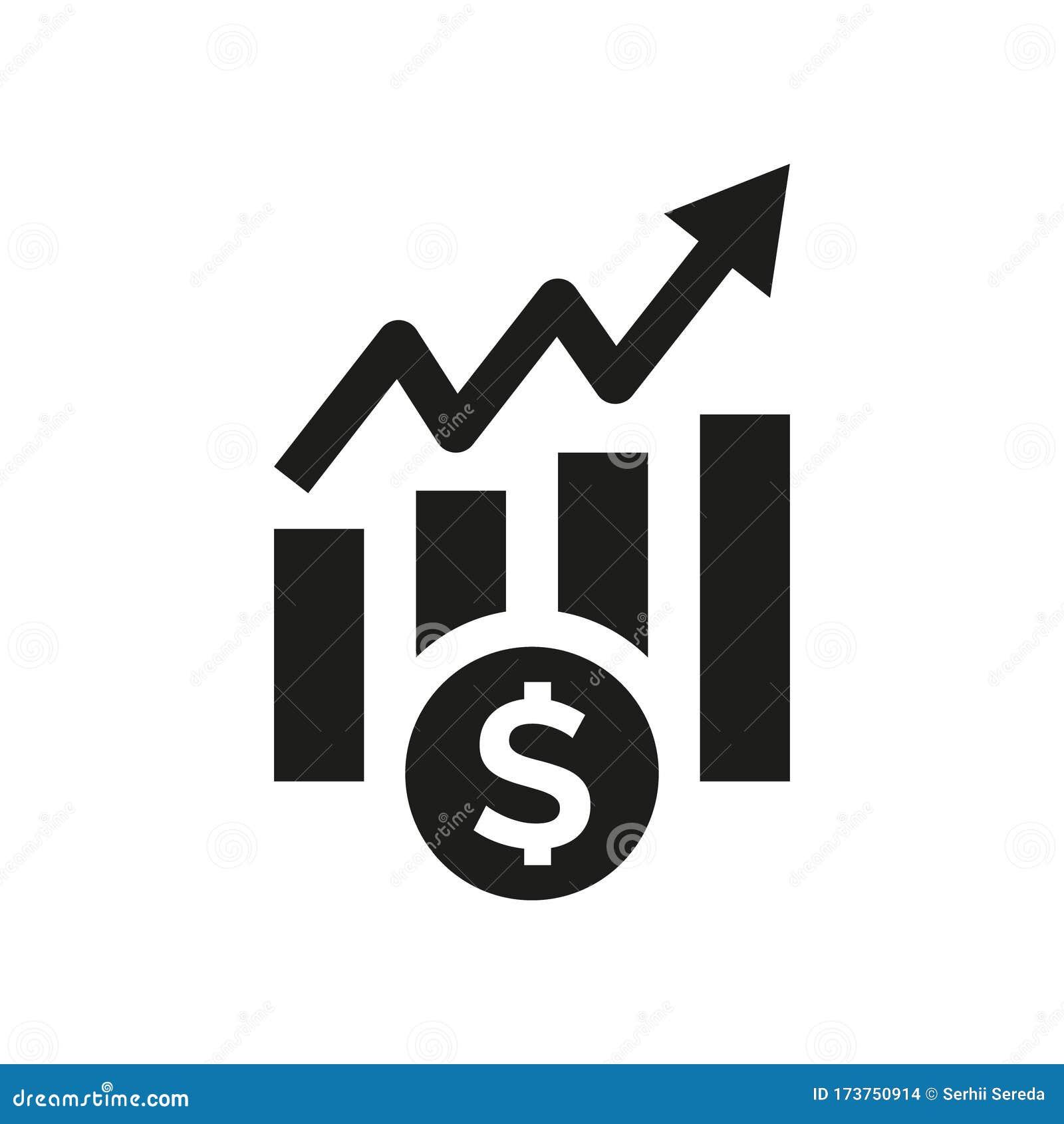 Growth Icon on White Background Stock Illustration - Illustration of ...