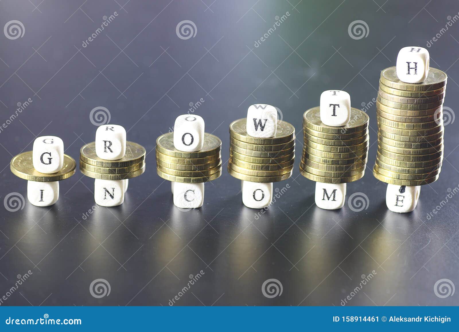 Growth income text letter stock image. Image of letters - 158914461