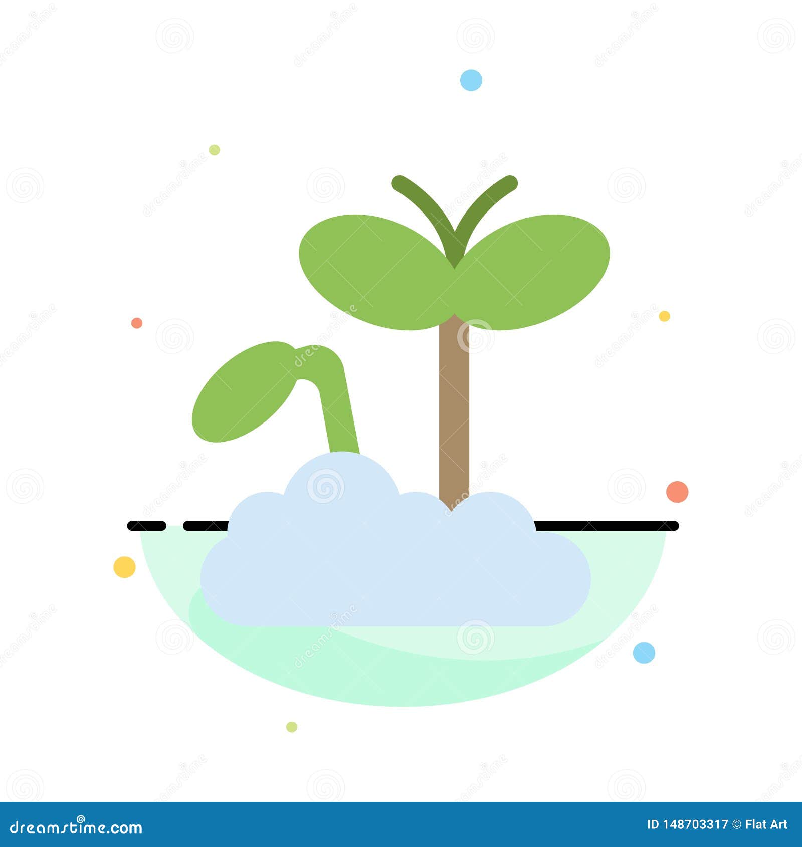 Growth, Increase, Maturity, Plant Abstract Flat Color Icon Template ...
