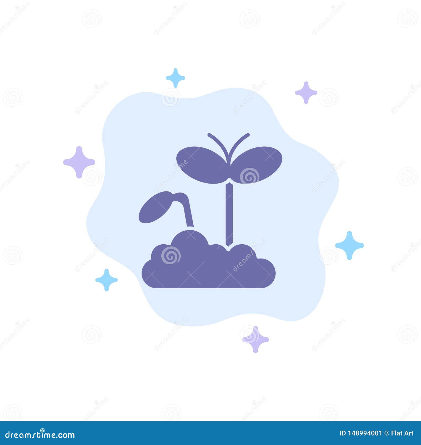 Growth, Increase, Maturity, Plant Blue Icon on Abstract Cloud ...