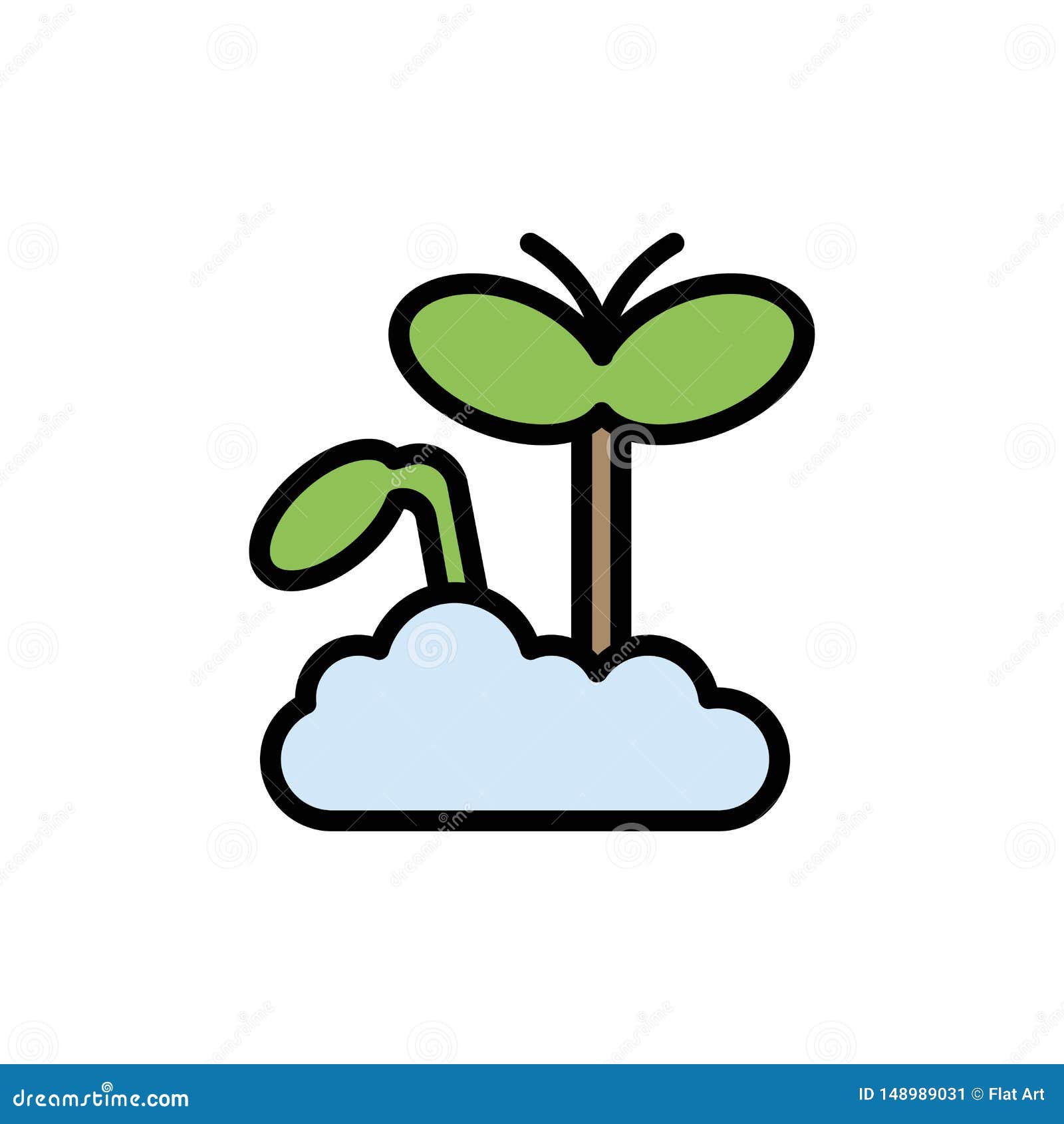 Growth, Increase, Maturity, Plant Flat Color Icon. Vector Icon Banner ...