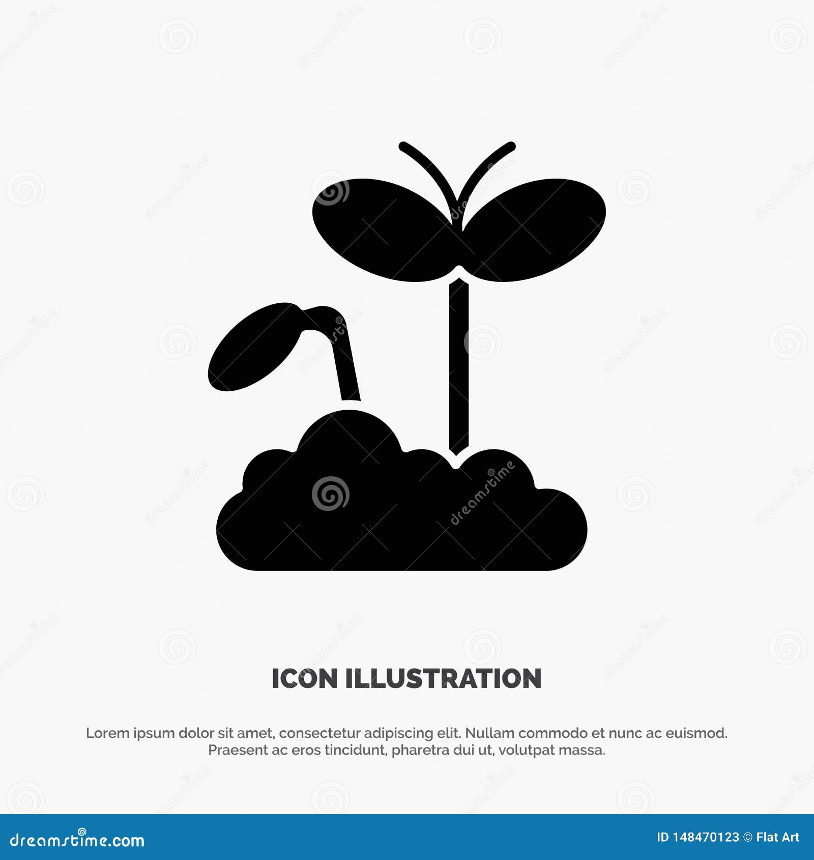Growth, Increase, Maturity, Plant Solid Glyph Icon Vector Stock Vector ...
