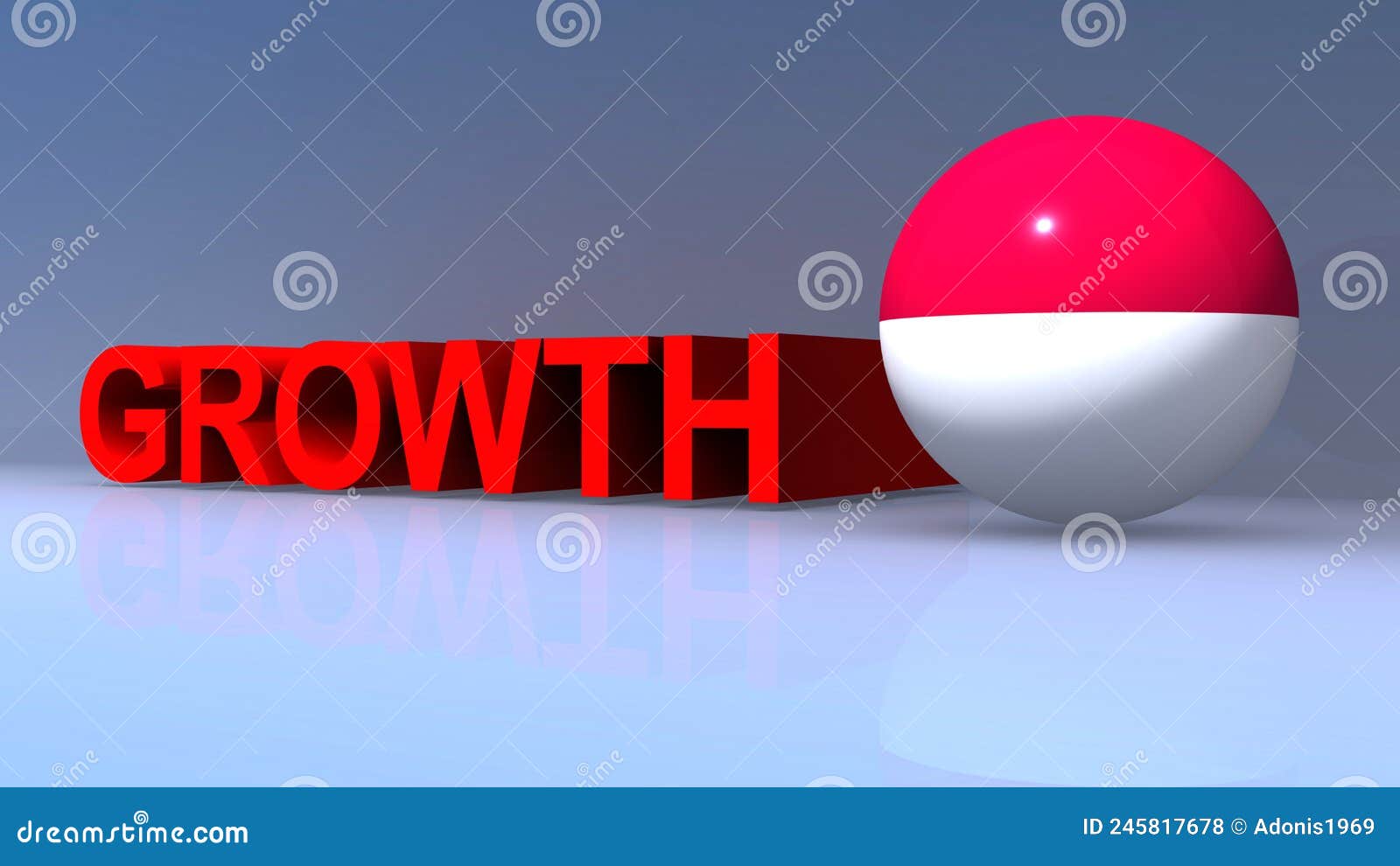 Growth with Indonesia Flag on Blue Stock Illustration - Illustration of ...