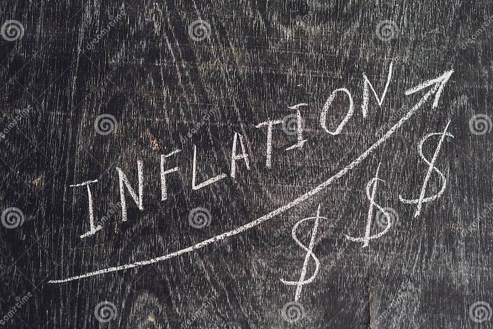 Growth Inflation Chart and Word Inflation on the Board Stock Image ...