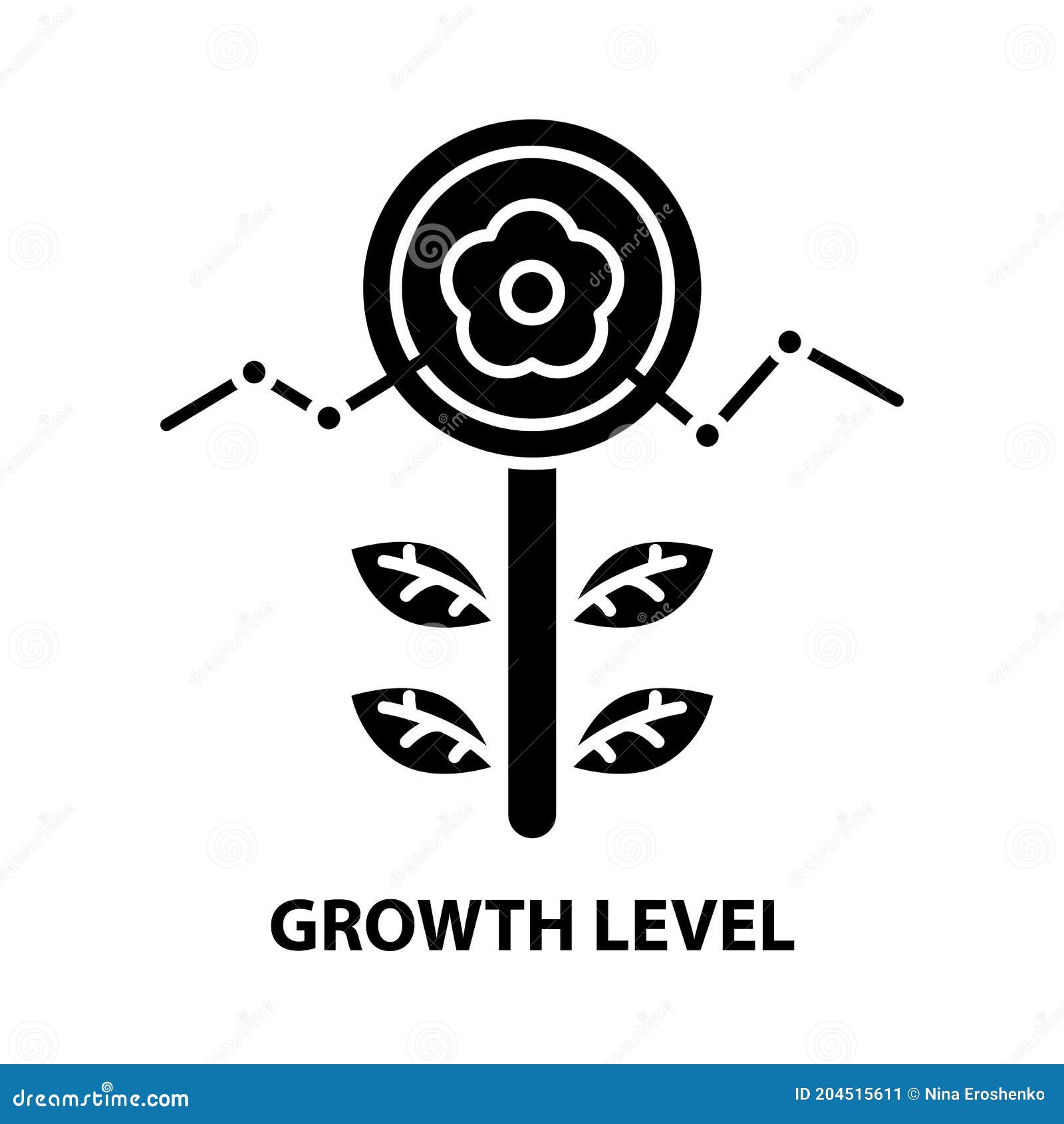 Growth Level Icon, Black Vector Sign with Editable Strokes, Concept ...
