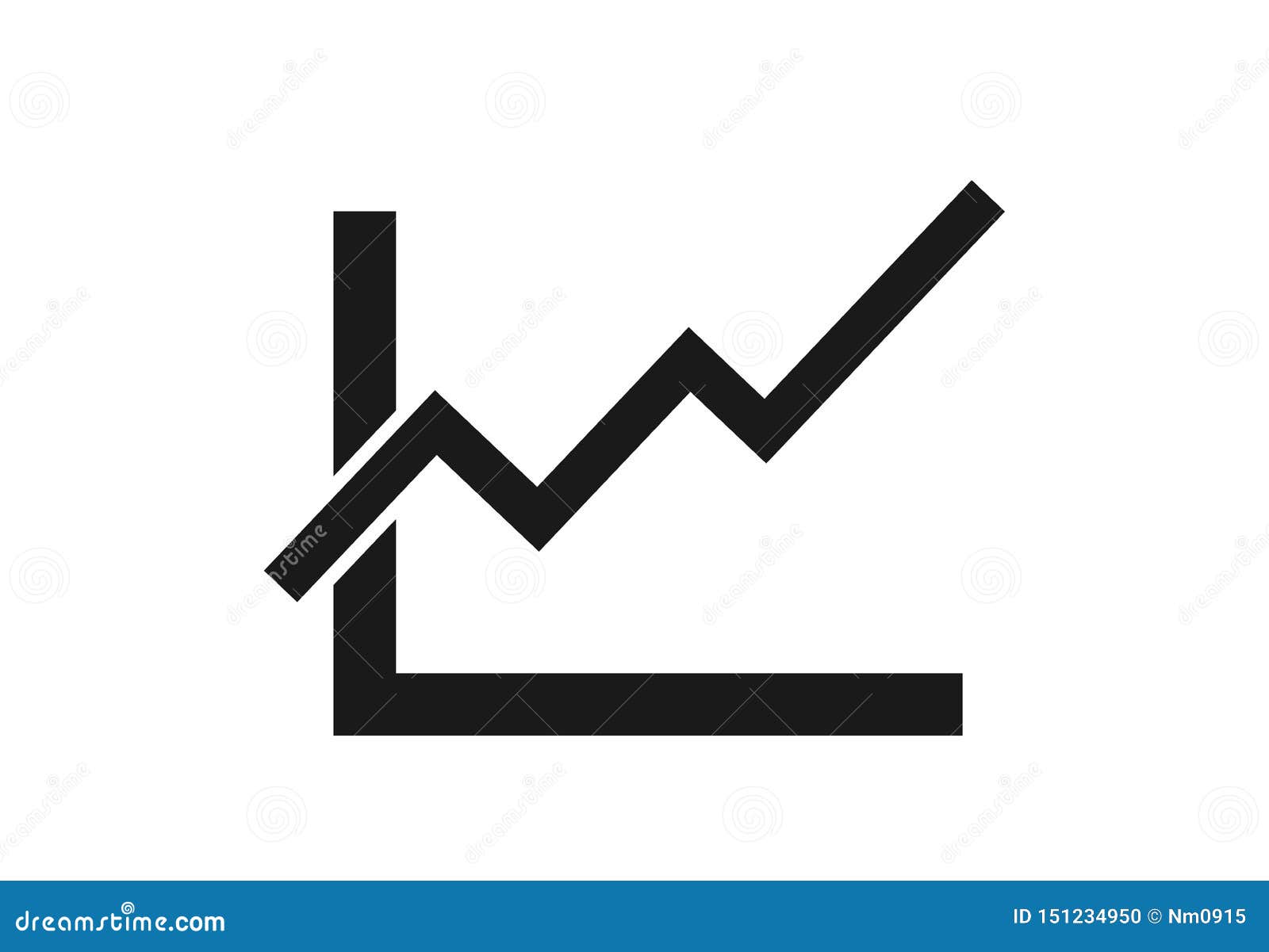 Growth Line Chart Icon. Growing Trend Stock Vector - Illustration of ...