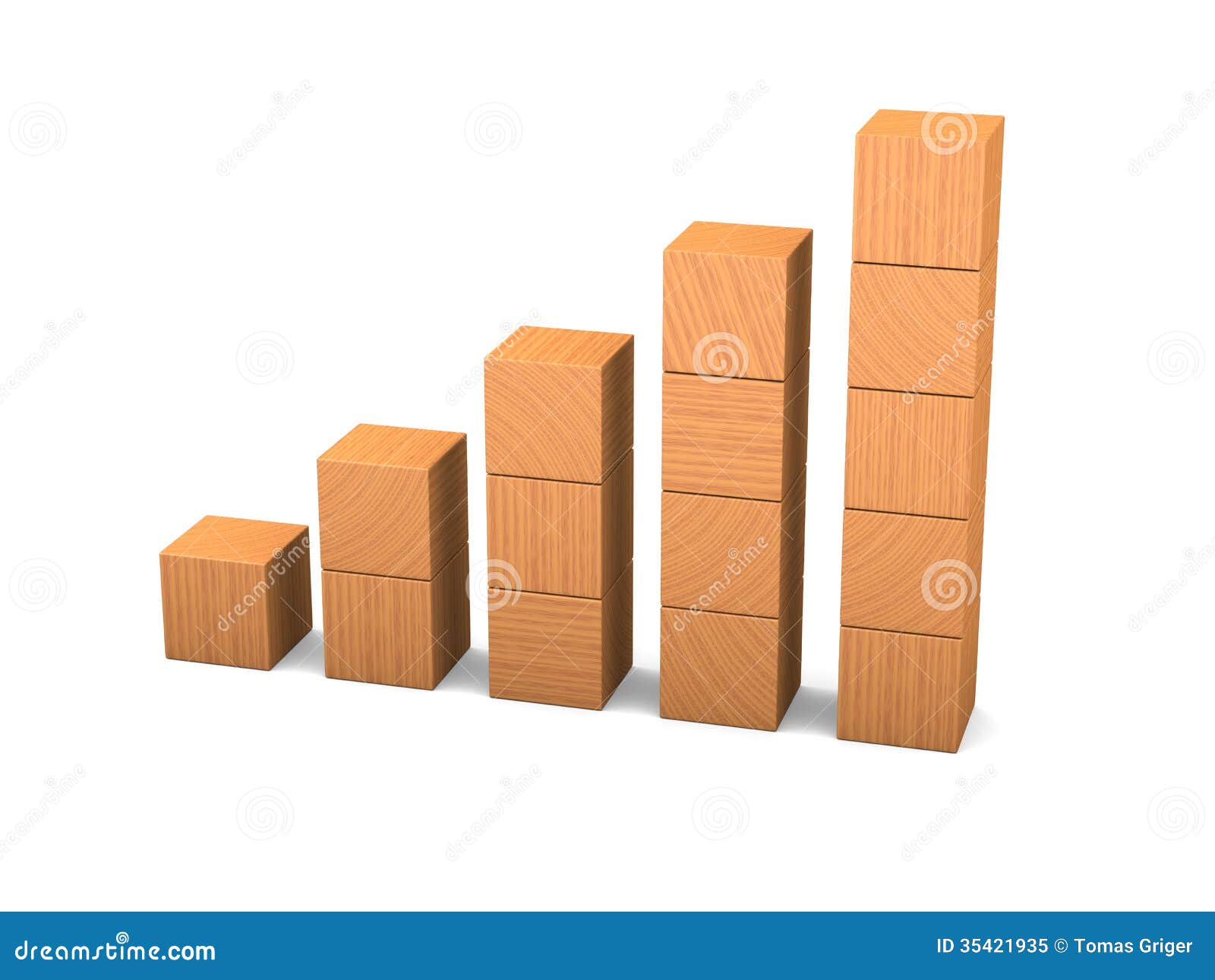 Growth Made of Wooden Blocks Stock Illustration - Illustration of ...