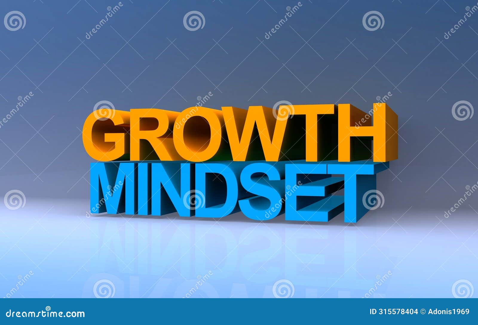 Growth mindset on blue stock illustration. Illustration of mindset ...