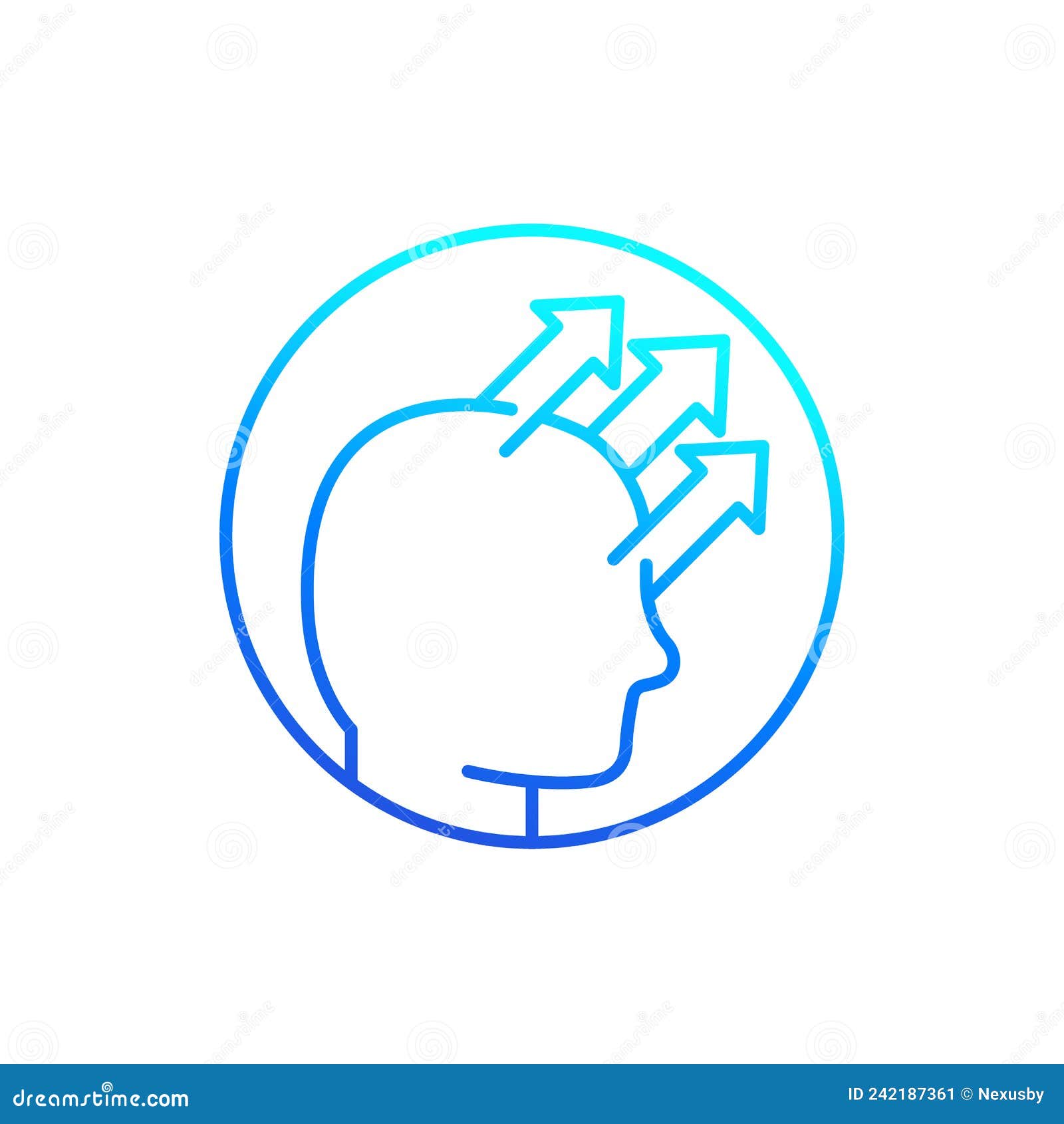 Growth Mindset Line Icon on White, Vector Stock Vector - Illustration ...