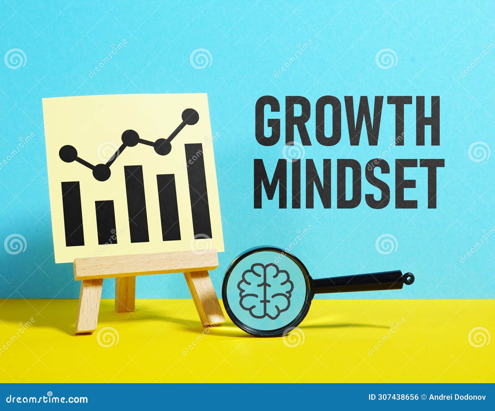 Growth Mindset is Shown Using the Text and Charts Stock Photo - Image ...