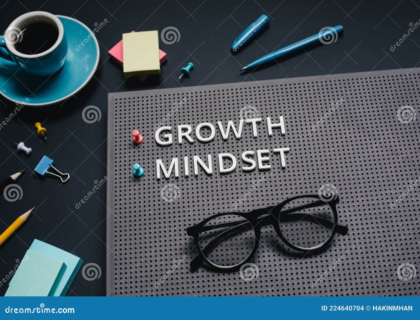 Growth Mindset Text on Color Background. Inspiration and Motivation ...