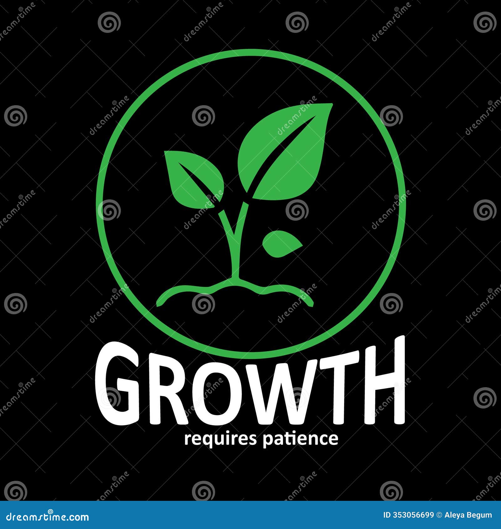 Growth Minimalist Typography Design Concept. Stock Vector ...