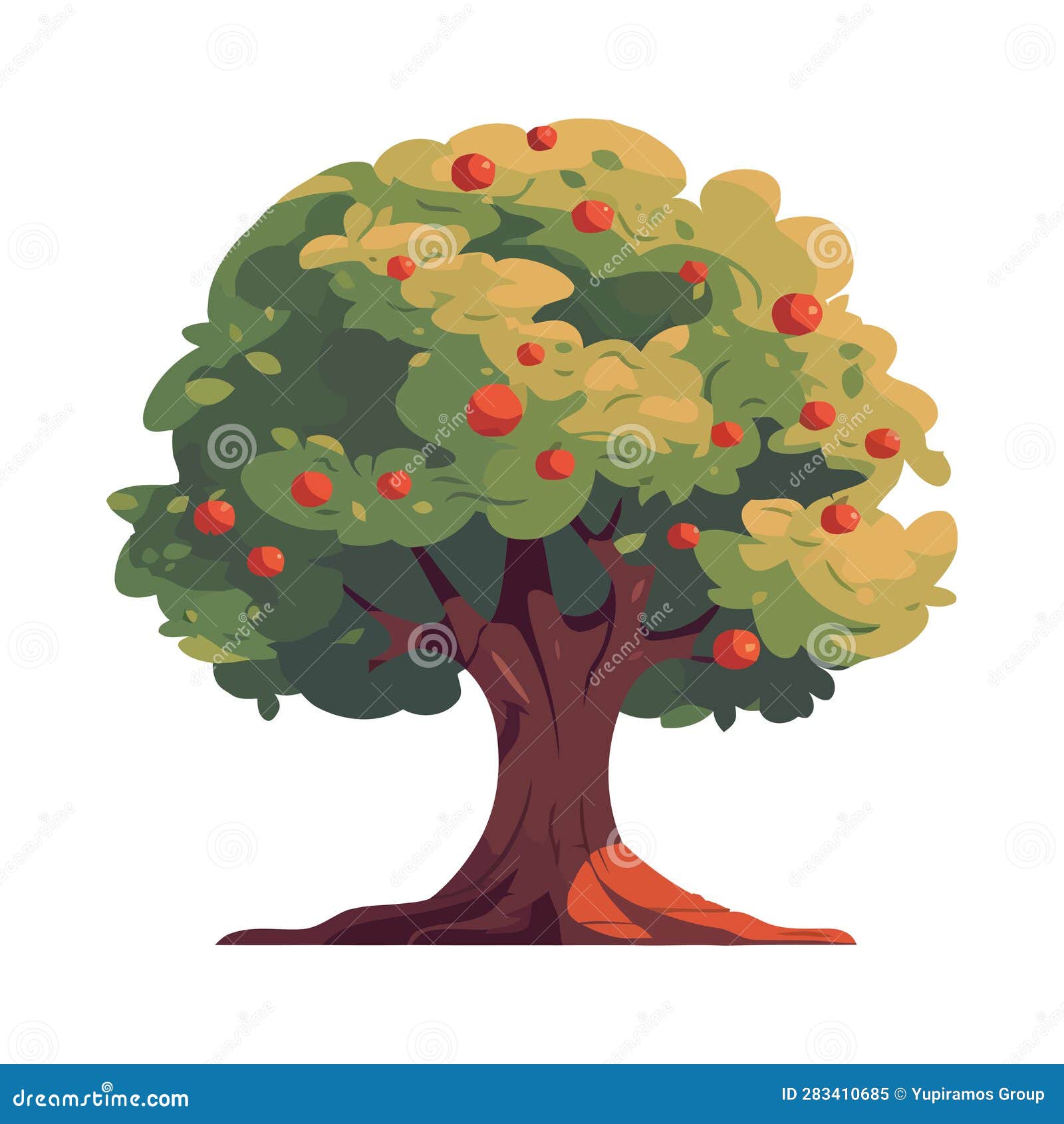Growth Nature Fruit Tree Illustration Stock Vector - Illustration of ...