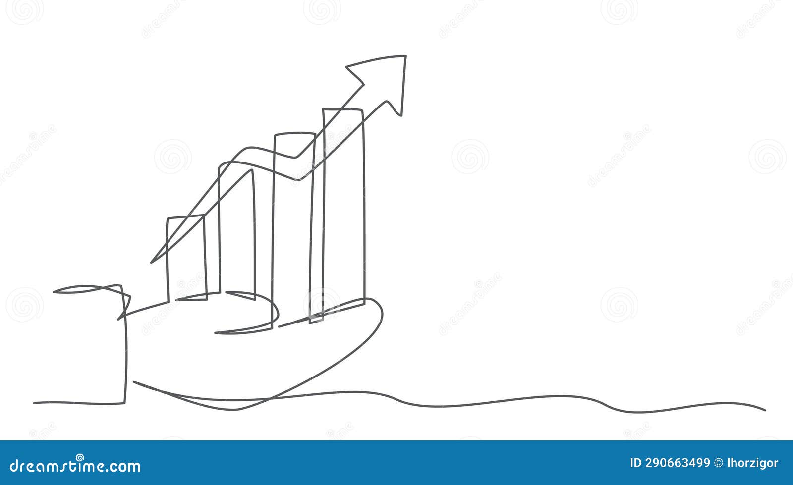 Growth One Line Drawing Isolated on White Background Stock Vector ...