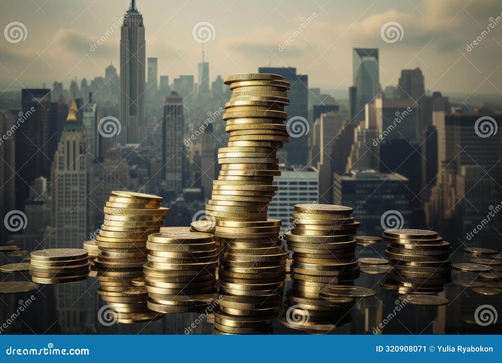 Growth-oriented Stack Investment. Generate Ai Stock Illustration ...