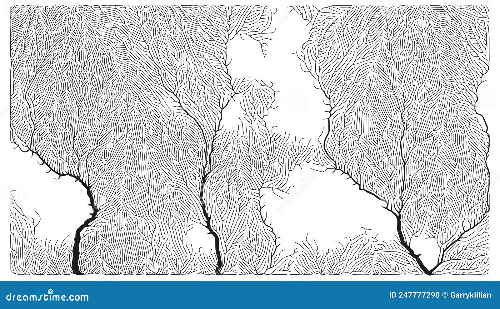 Growth Pattern. Generative Branching Structure. Organic Net of Vessels ...