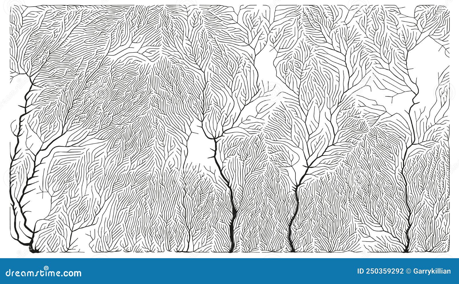 Growth Pattern. Generative Branching Structure. Organic Net of Vessels ...
