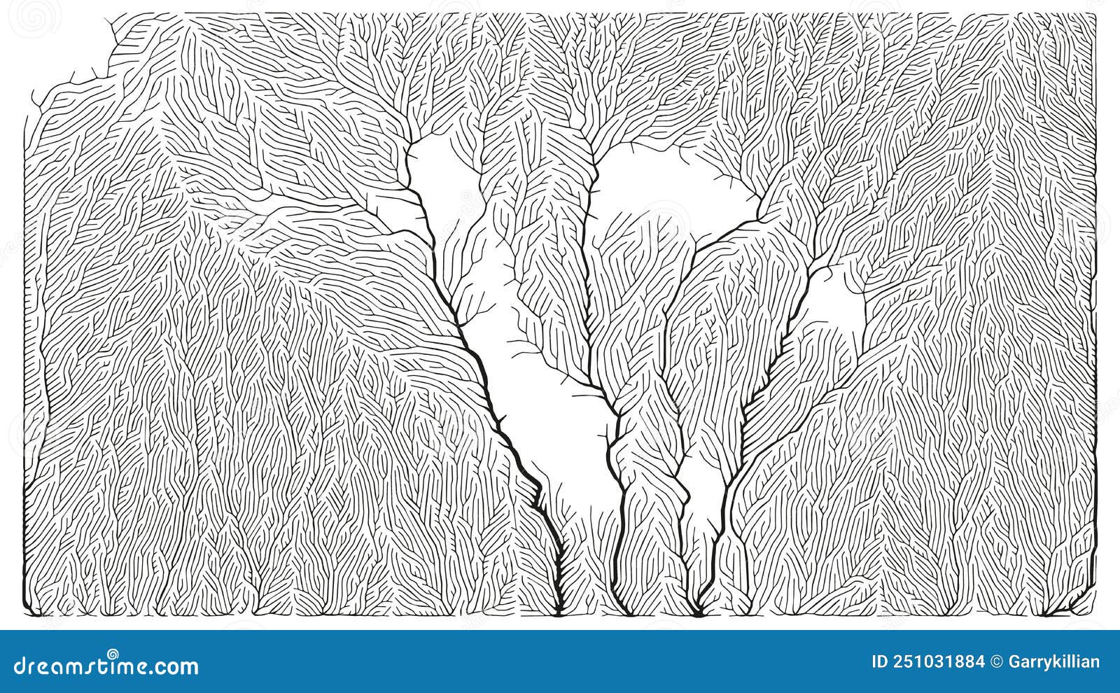 Growth Pattern. Generative Branching Structure. Organic Net of Vessels ...