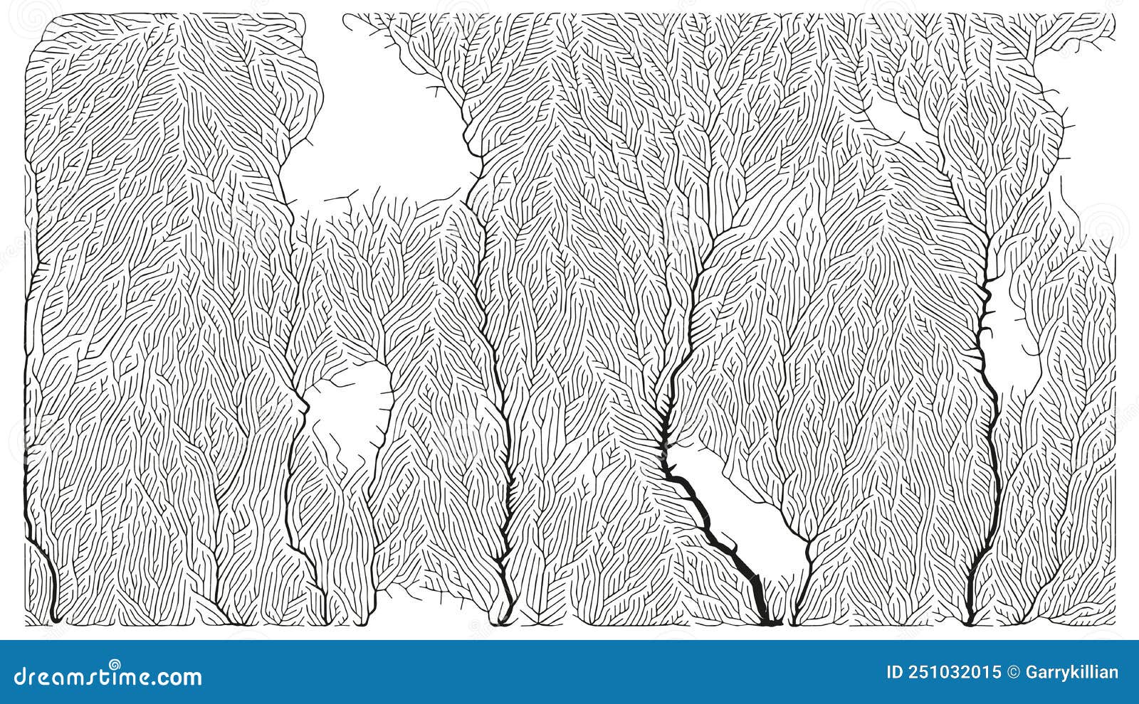 Growth Pattern. Generative Branching Structure. Organic Net of Vessels ...