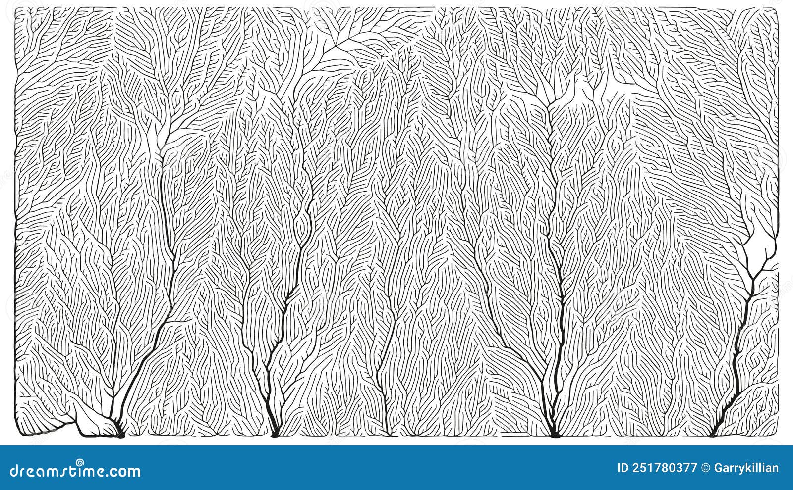 Growth Pattern. Generative Branching Structure. Organic Net of Vessels ...
