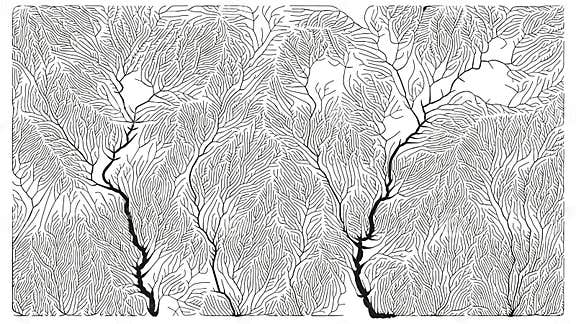 Growth Pattern. Generative Branching Structure. Organic Net of Vessels ...