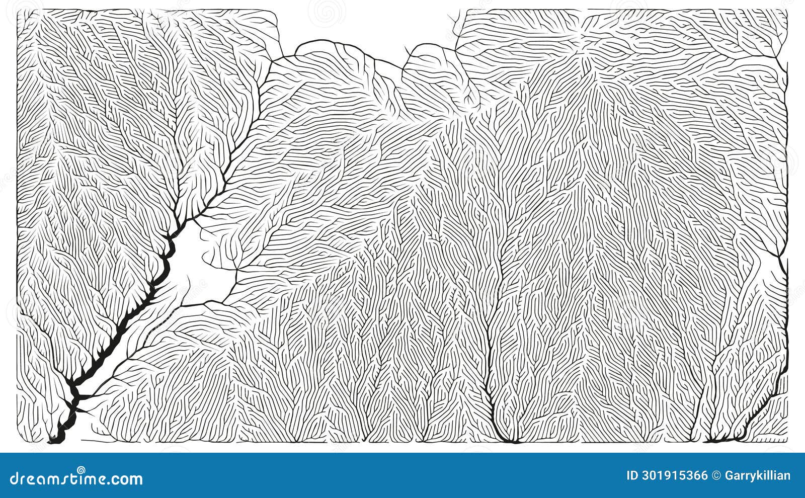 Growth Pattern. Generative Branching Structure. Organic Net of Vessels ...
