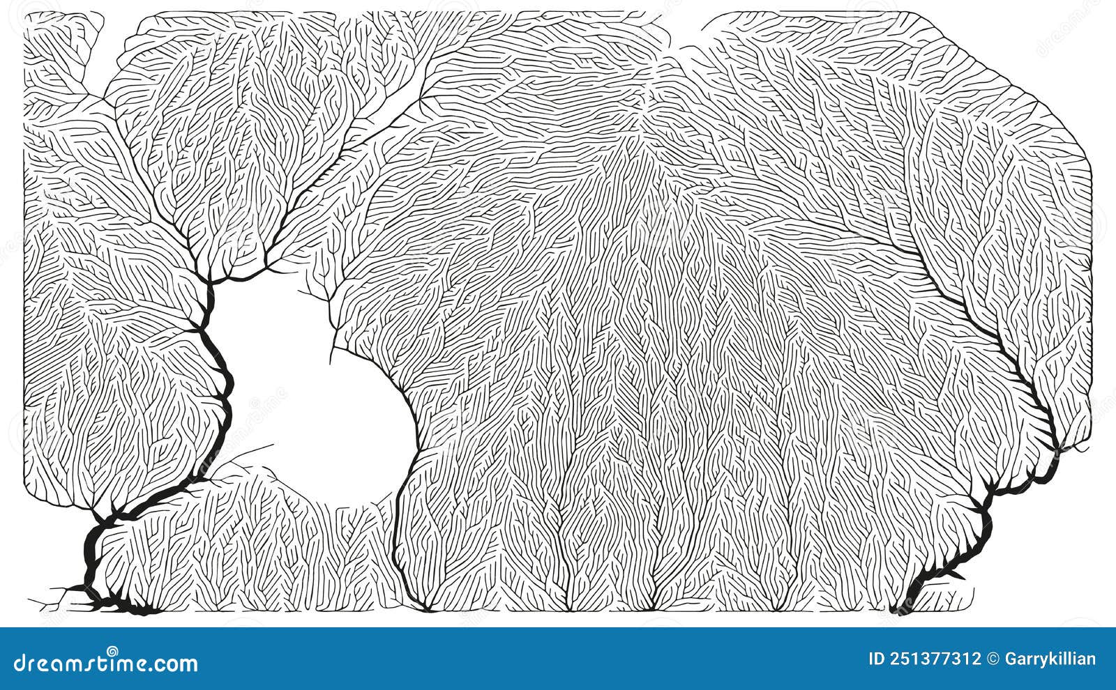 Growth Pattern. Generative Branching Structure. Organic Net of Vessels ...