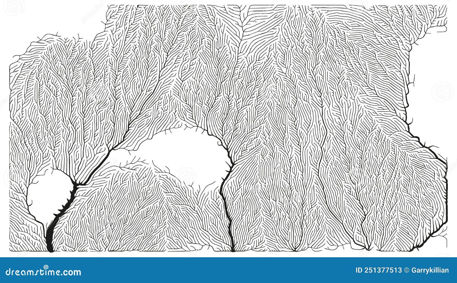 Growth Pattern. Generative Branching Structure. Organic Net of Vessels ...