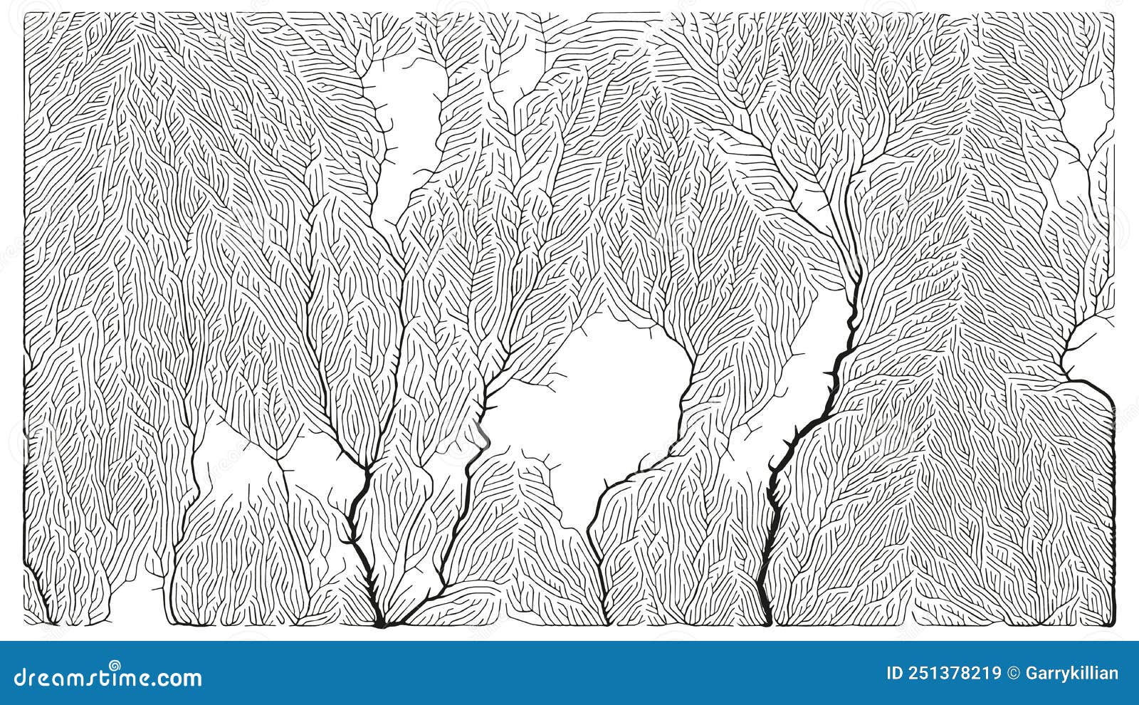 Growth Pattern. Generative Branching Structure. Organic Net of Vessels ...