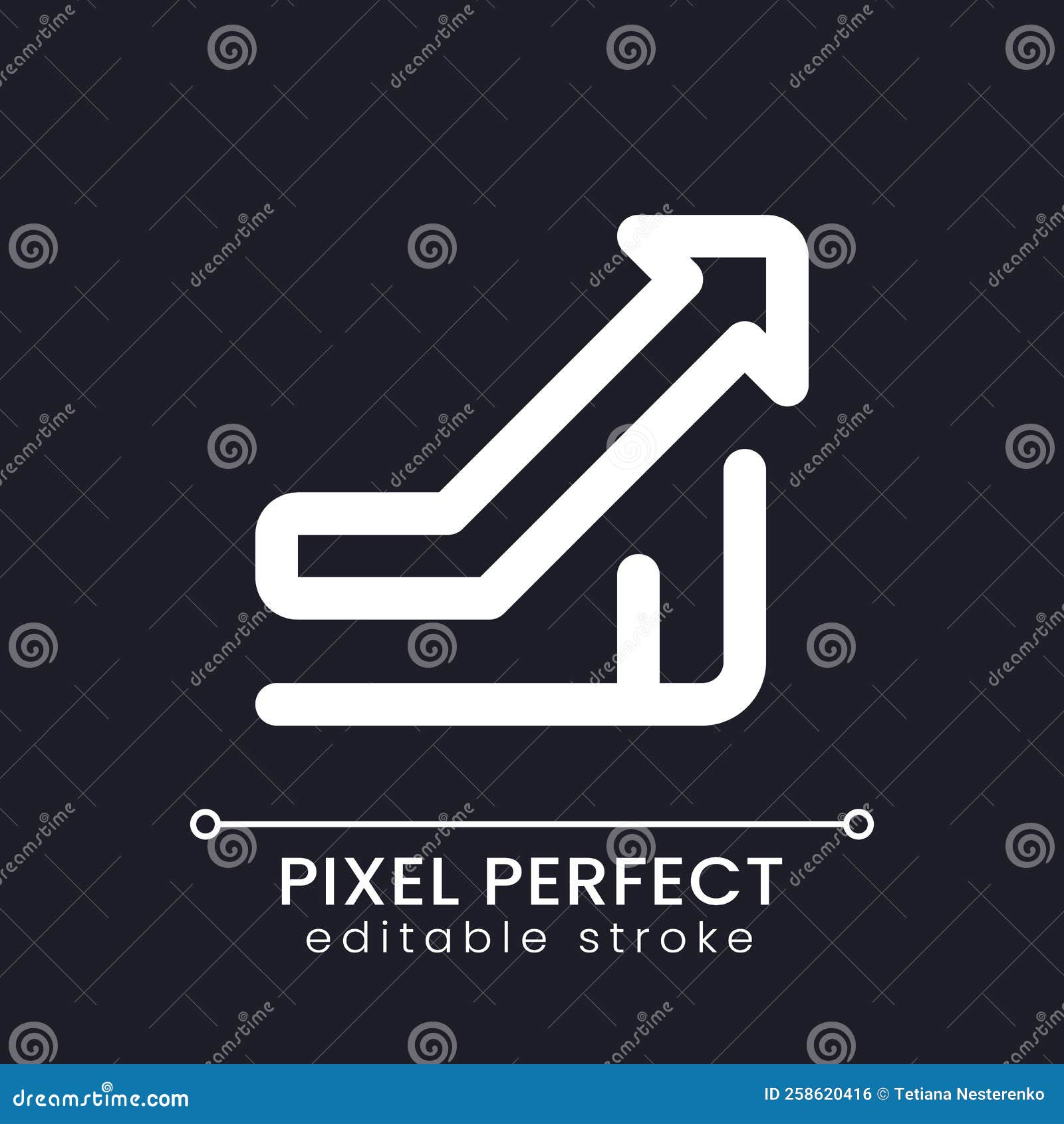 Growth Pixel Perfect White Linear Ui Icon for Dark Theme Stock Vector ...
