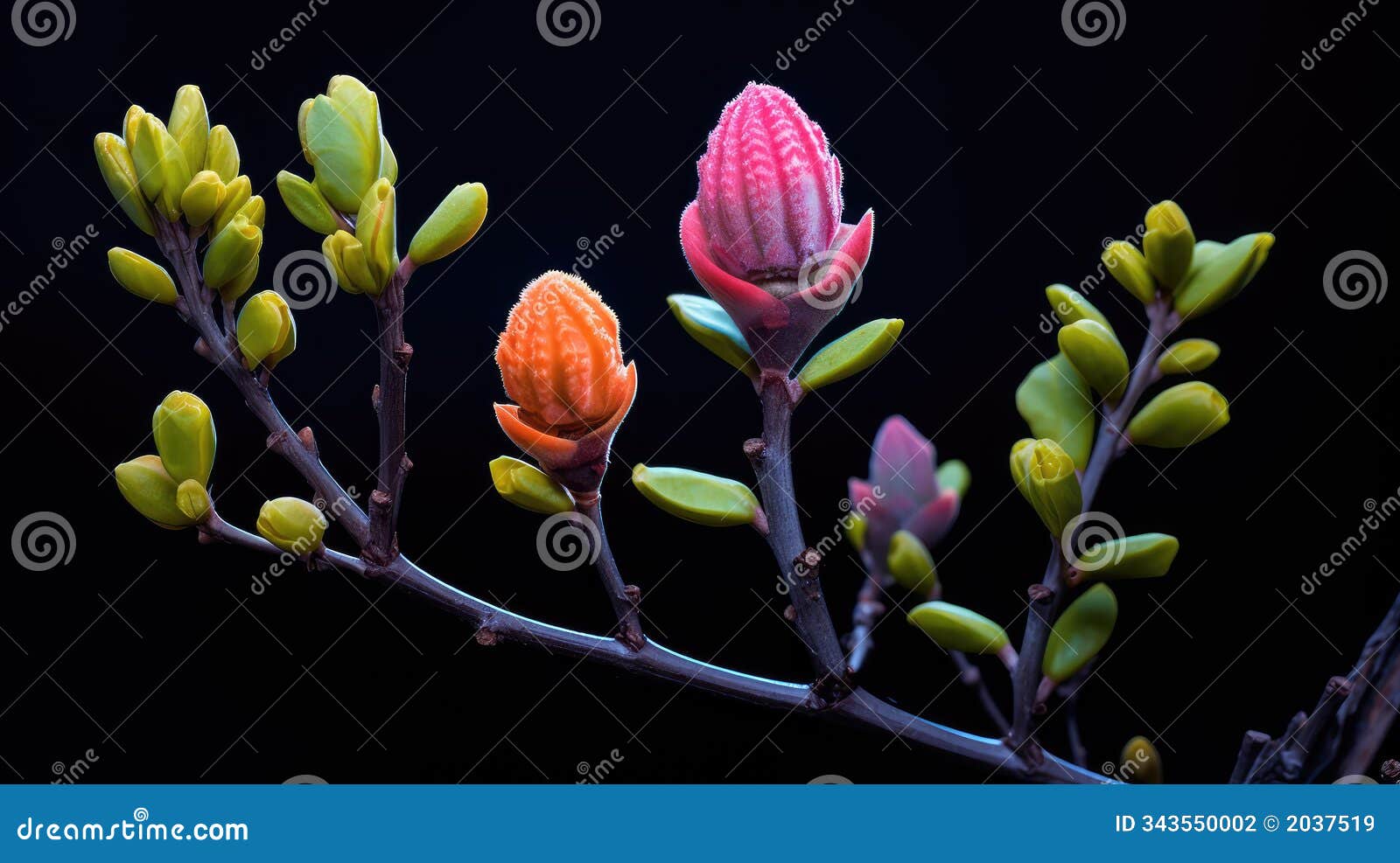 Growth plant budding stock illustration. Illustration of life - 343550002