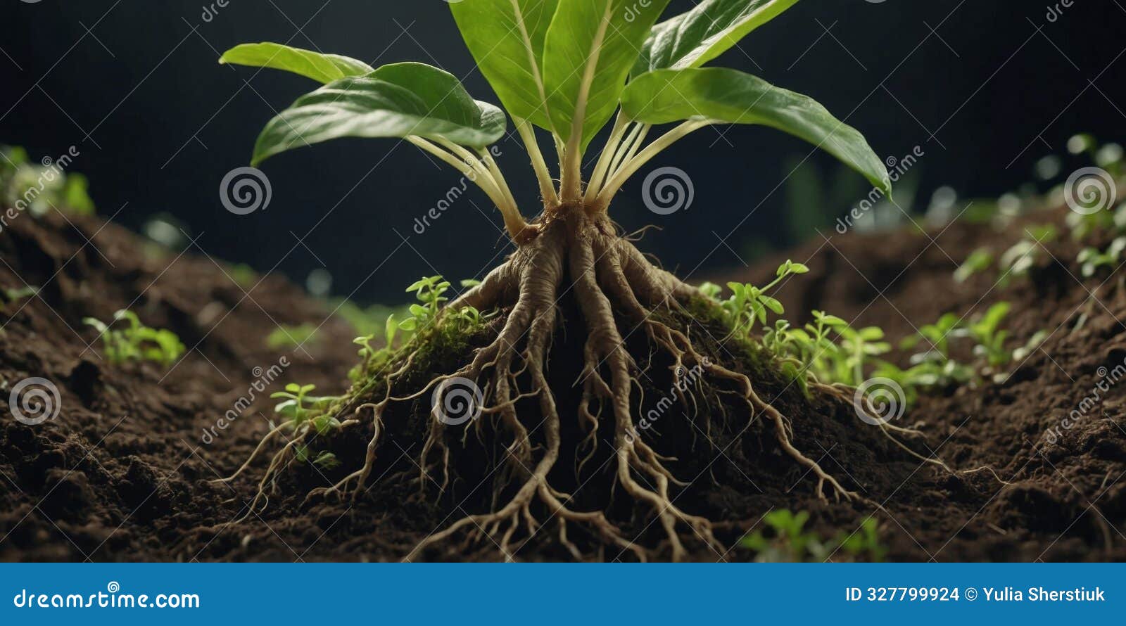 The Growth of Plants and Their Roots a Section of Earth Revealing the ...