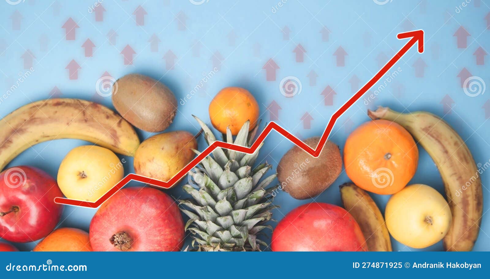 Growth Prices of Fruits with Arrows Stock Image - Image of economy ...