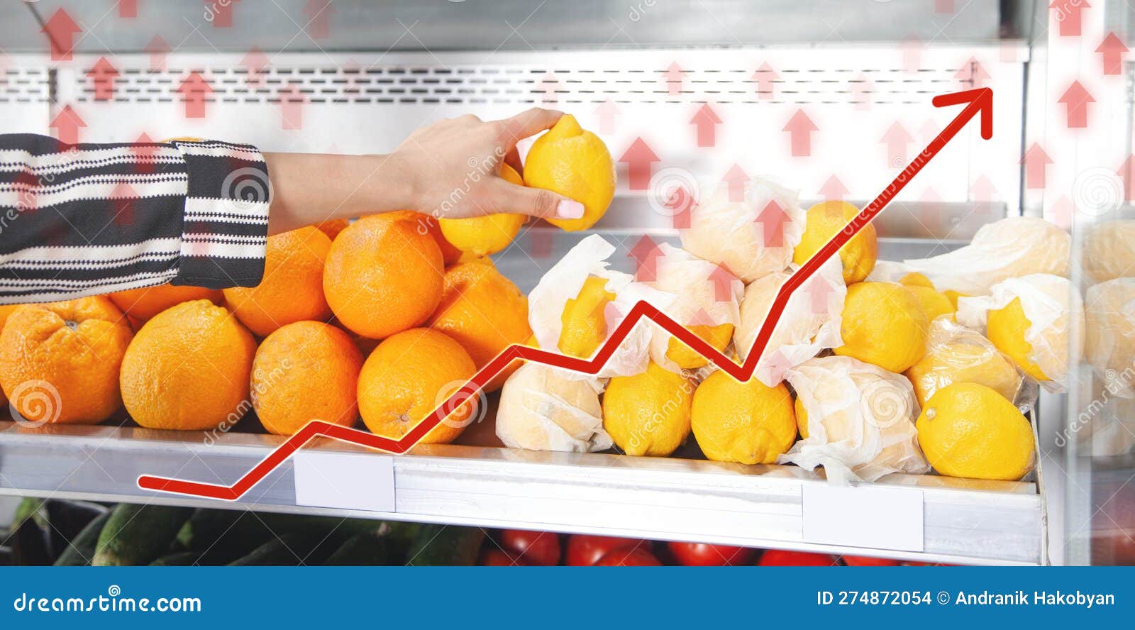Growth Prices of Fruits with Arrows Stock Photo - Image of rate ...