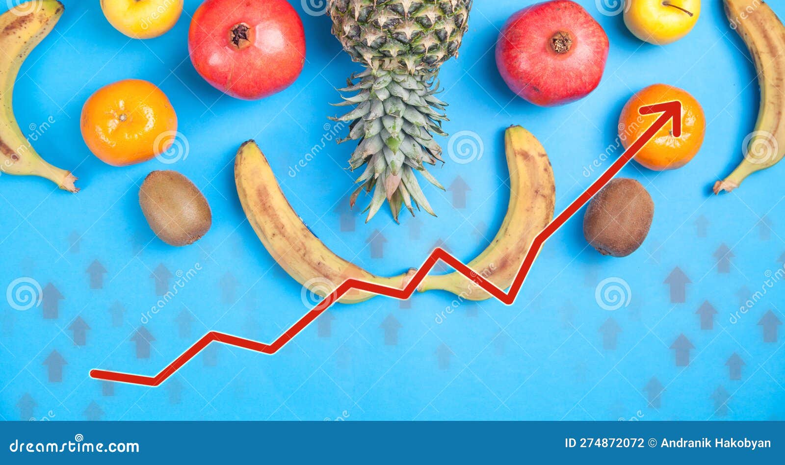 Growth Prices of Fruits with Arrows Stock Photo - Image of inflation ...