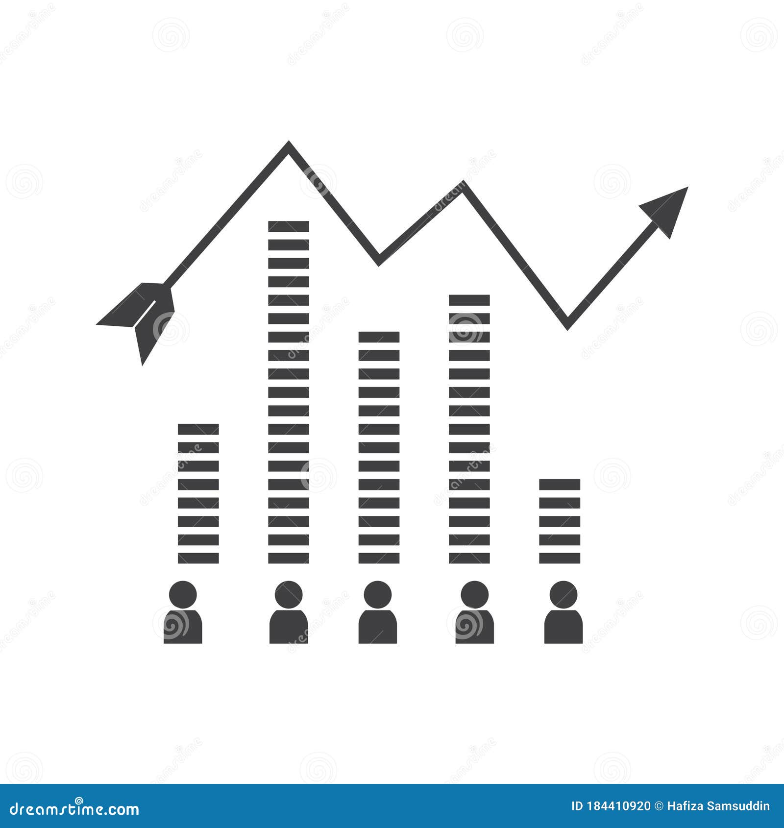 Growth Progress Chart. Vector Illustration Decorative Background Design ...