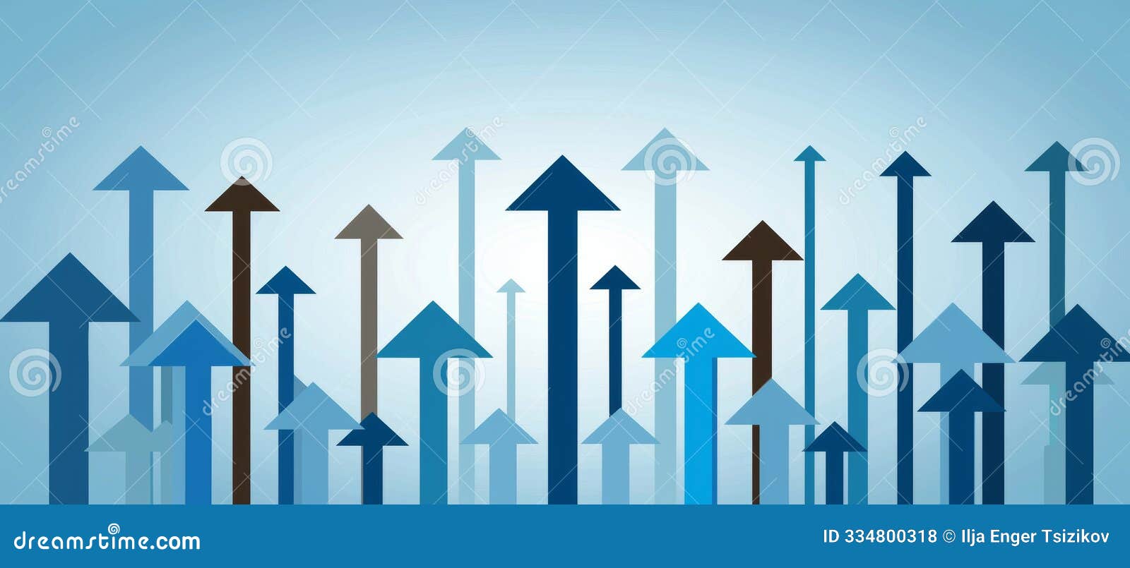 Growth and Progress Visualized by Stylized Arrows in Various Shades of ...