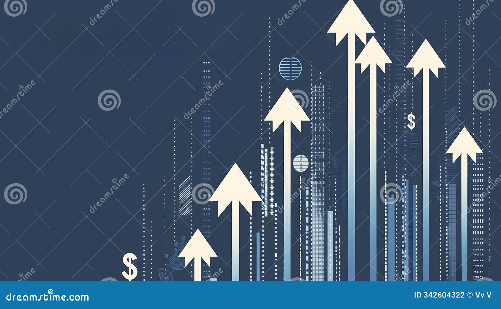Growth Projections with Upward Arrows Illustration Stock Illustration ...