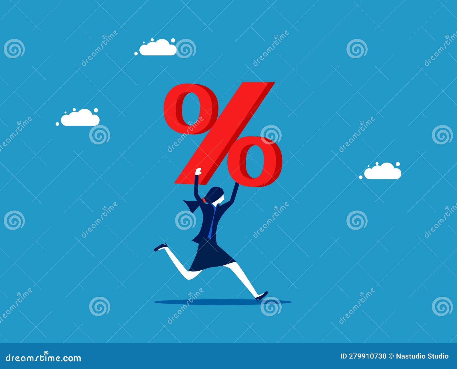 Growth Rate. Businessman Holding Percentage Icon Stock Vector ...