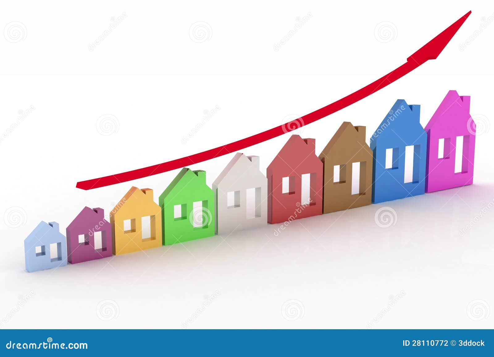 Growth In Real Estate Shown On Graph Stock Illustration | CartoonDealer ...