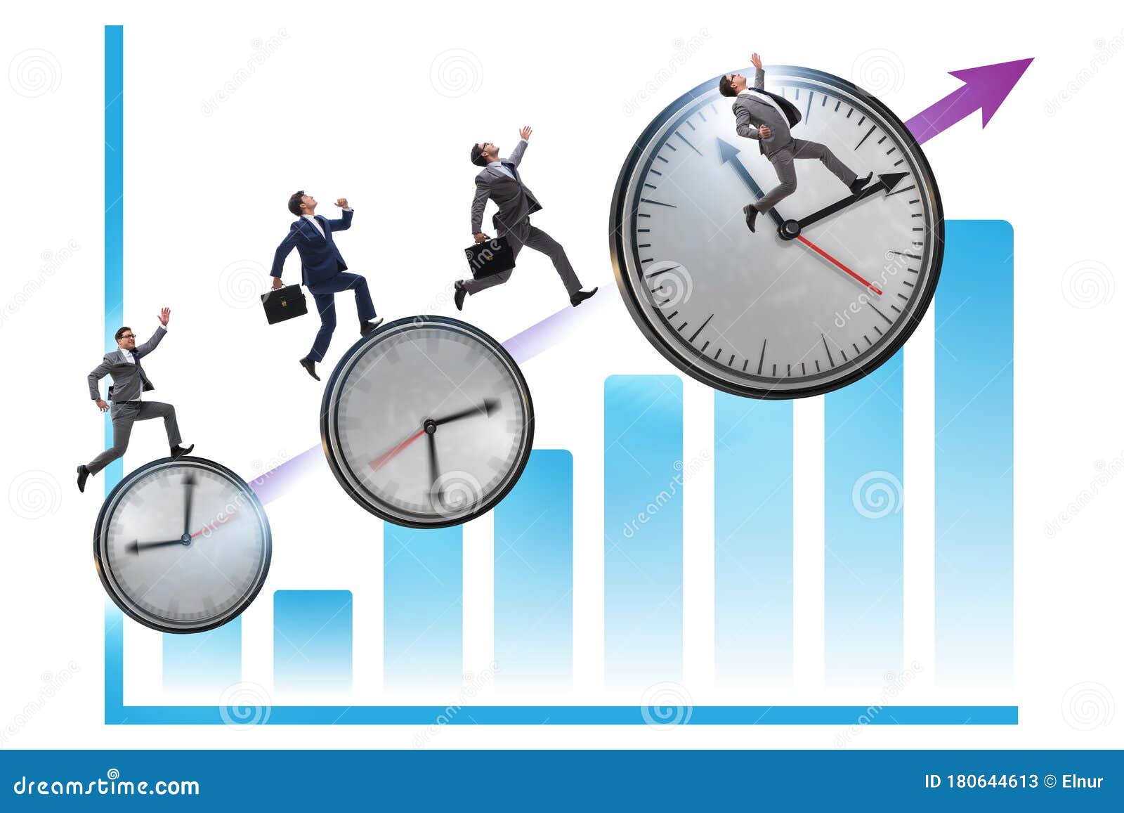 Growth and Recovery Concept with Businessman and Clocks Stock Image ...