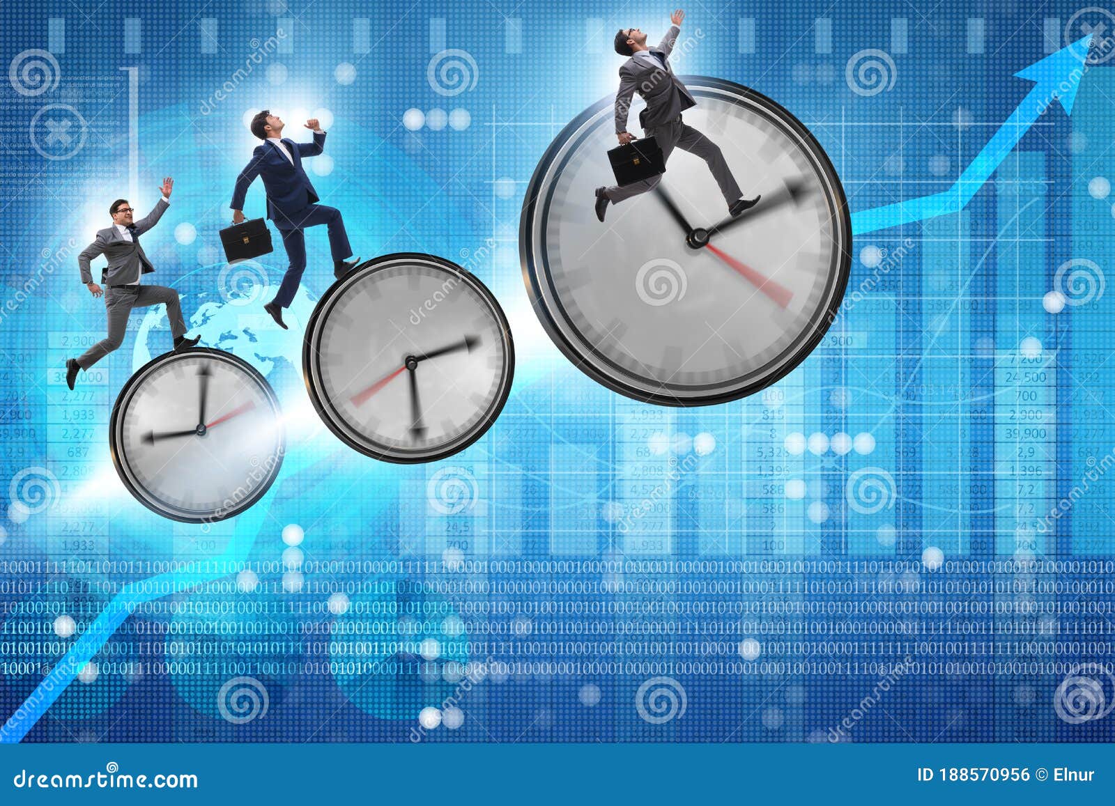 Growth and Recovery Concept with Businessman and Clocks Stock Photo ...