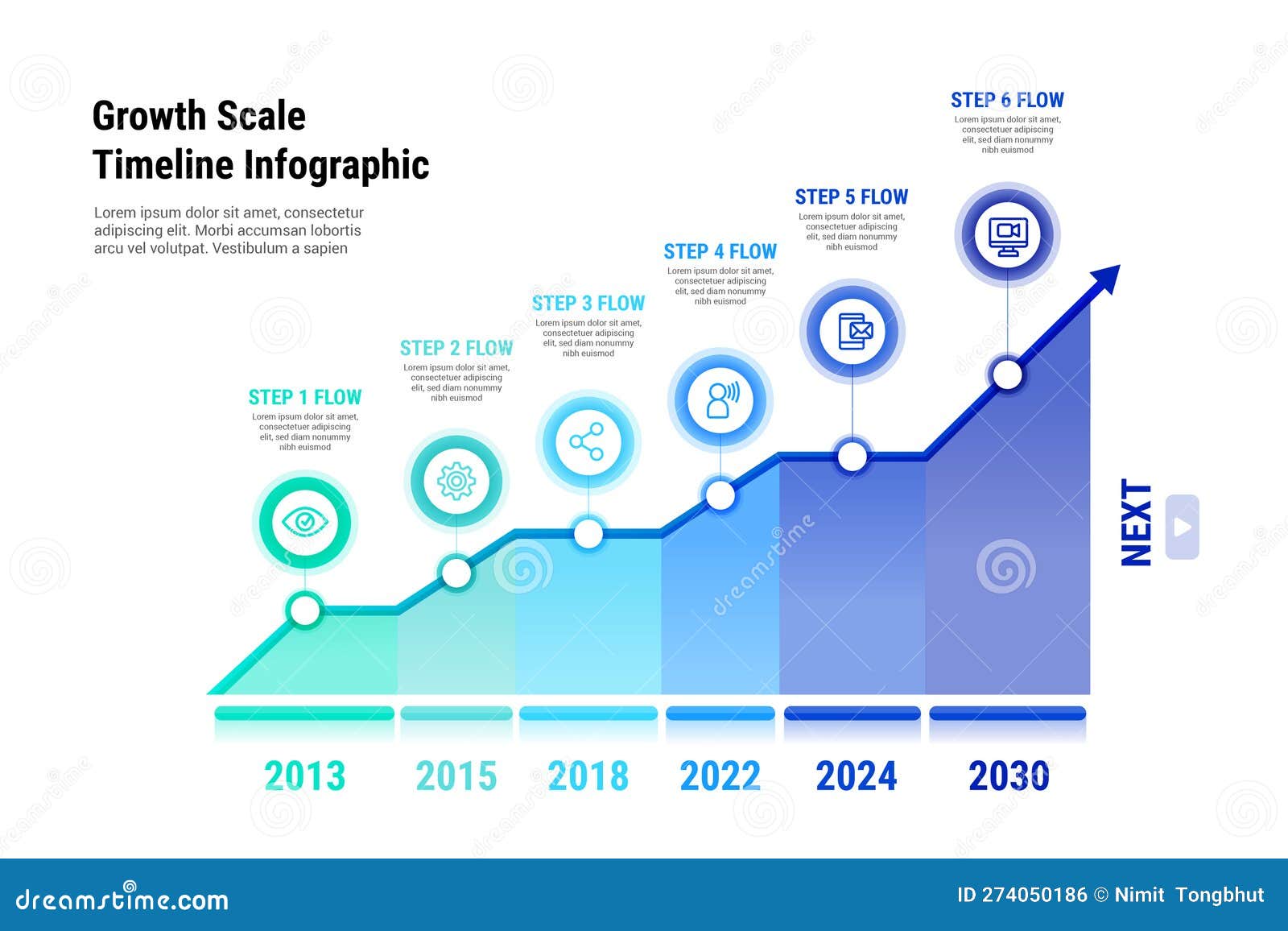 Growth Scale Step Timeline Infographic Vector Illustration ...
