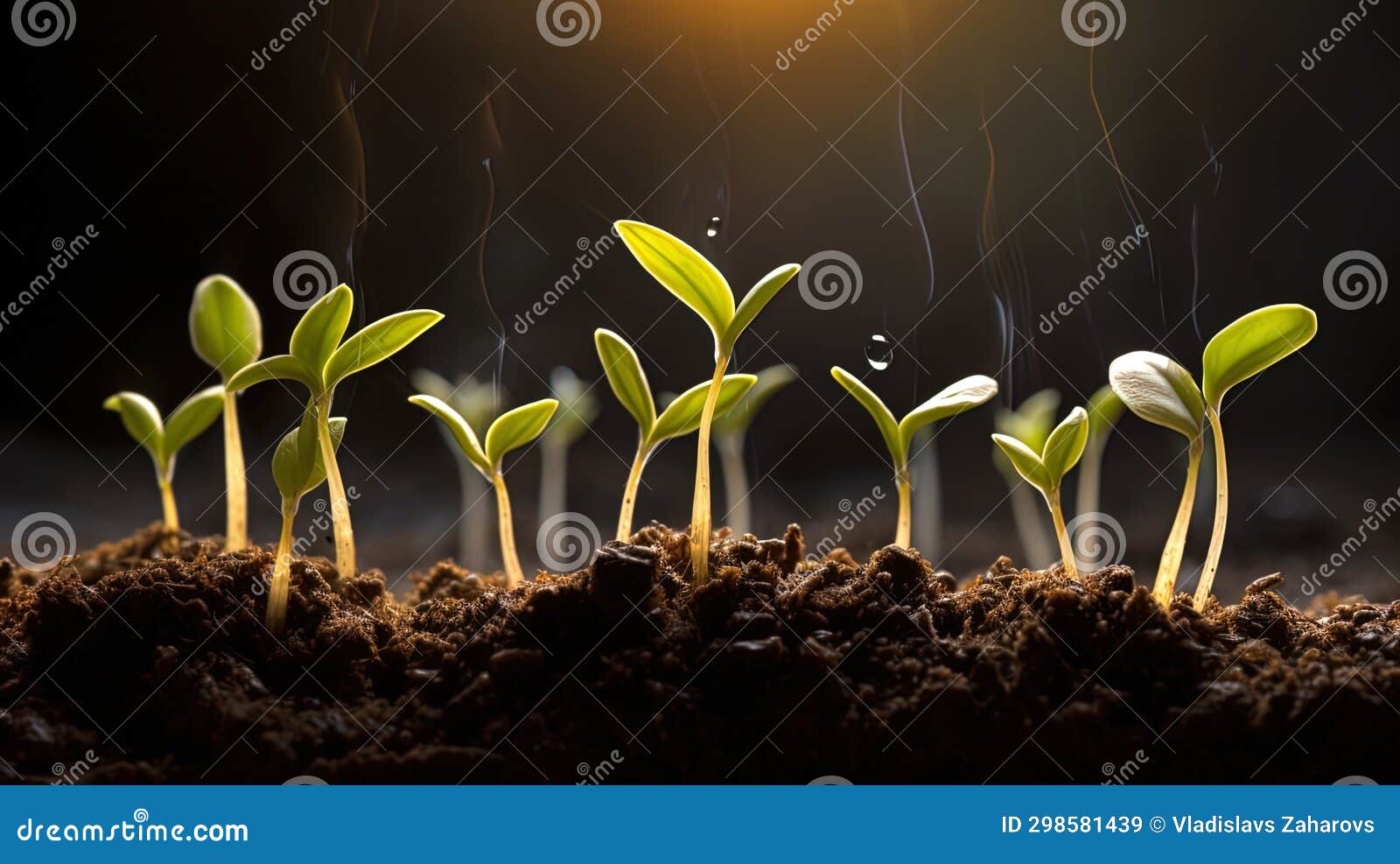 Growth Seeds: an Image of Seeds Sprouting and Becoming Plants, As a ...