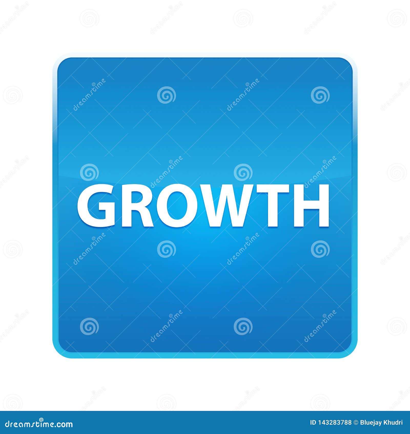 Growth Shiny Blue Square Button Stock Illustration - Illustration of ...