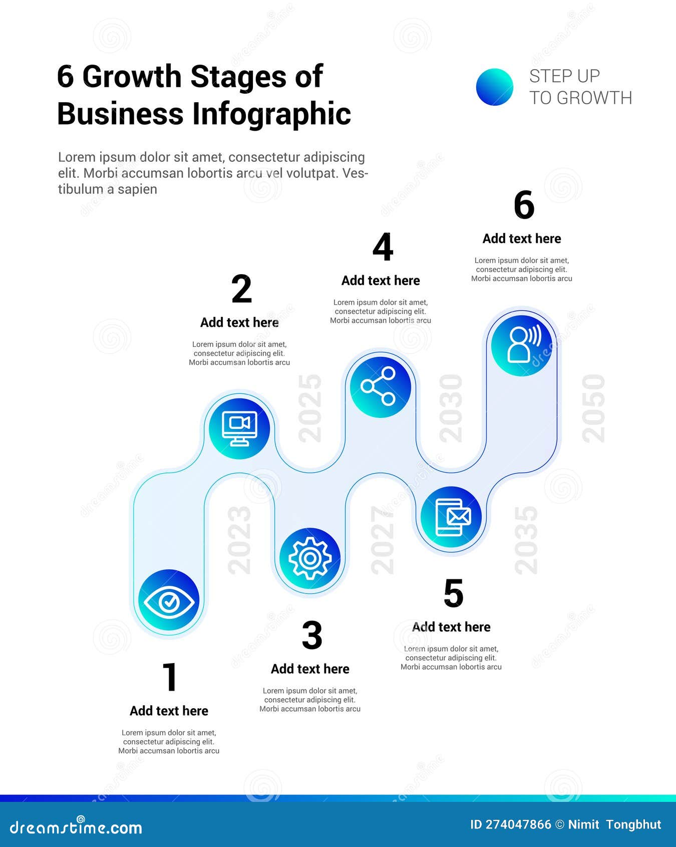 6 Step Startup Growth Stages of Business Infographic Stock Vector ...