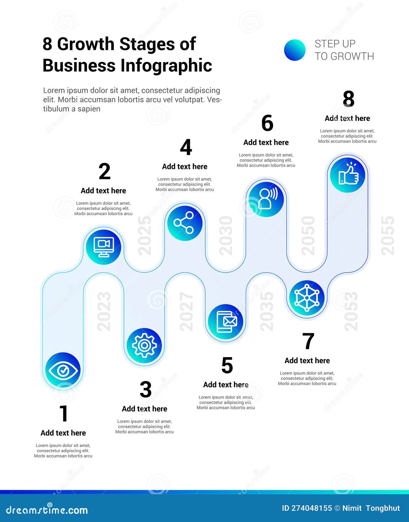 8 Step To Growth Stages of Business Infographic Stock Vector ...