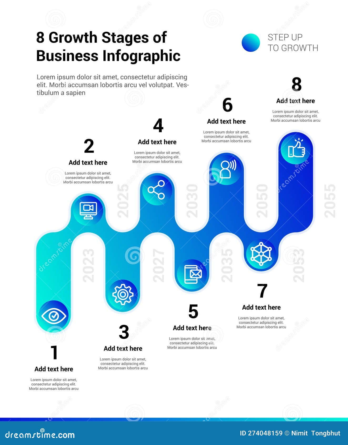 8 Step To Success Growth Stages of Business Infographic Stock Vector ...